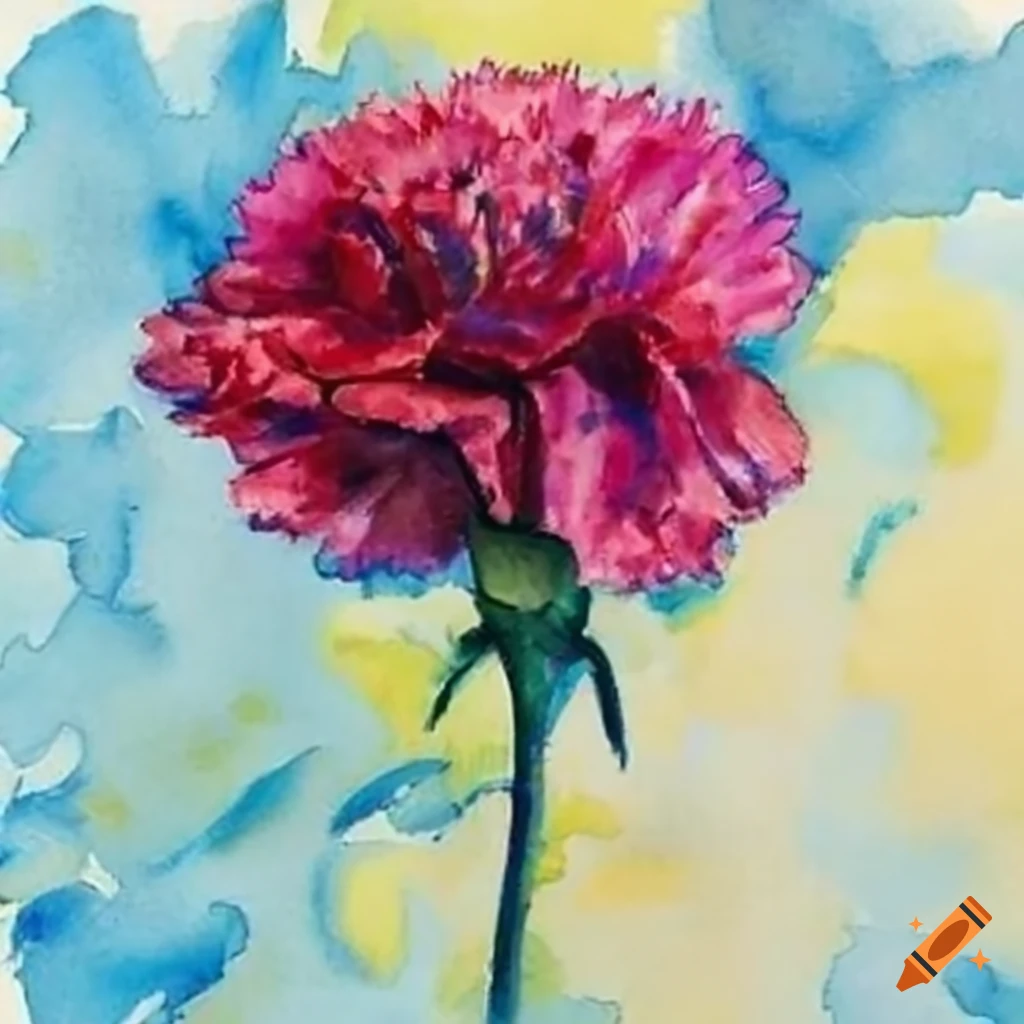 Vibrant watercolor carnations, carnation flower, expressive, expressive ...