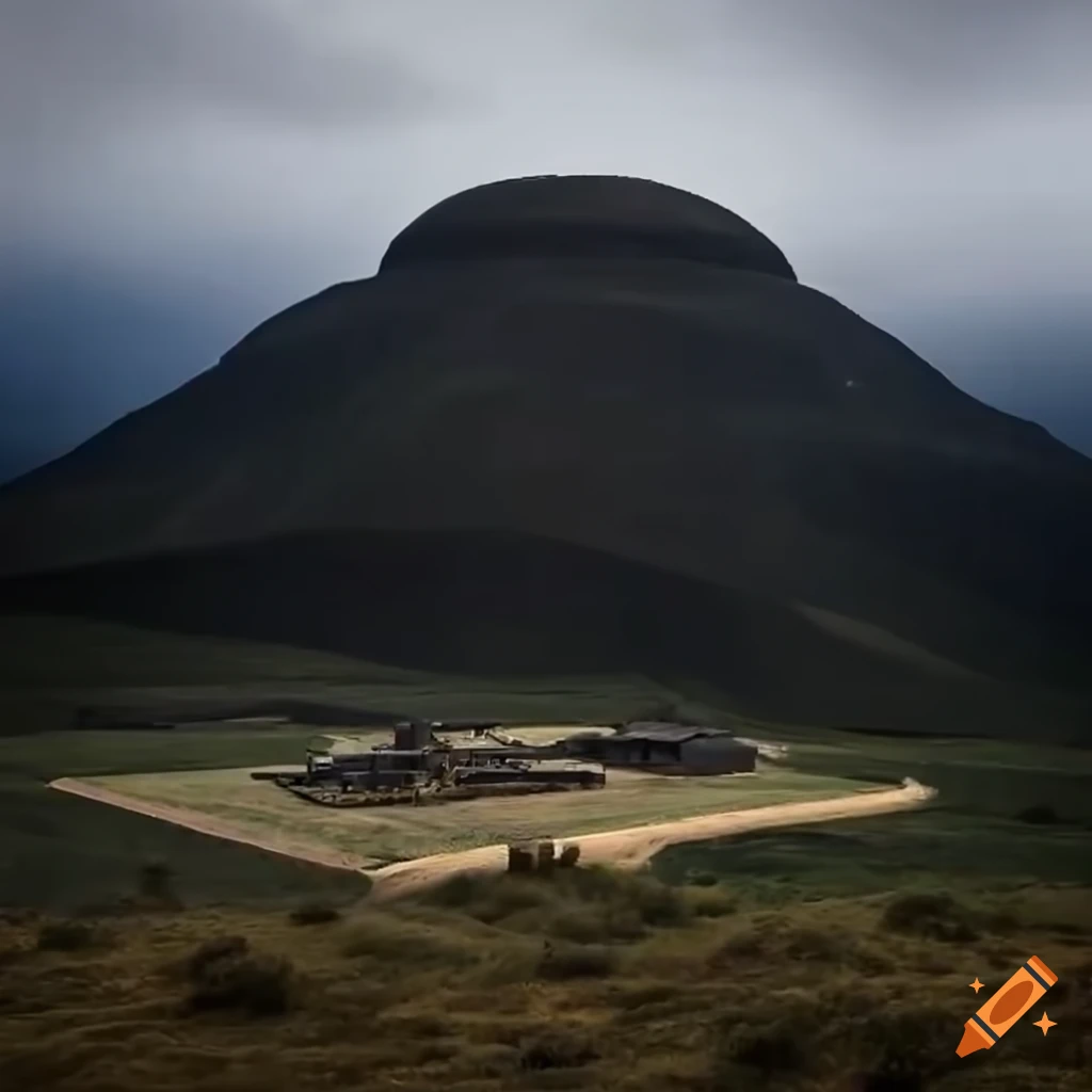 Massive, huge, gigantic Military Fortress Base overlooking a wild ...