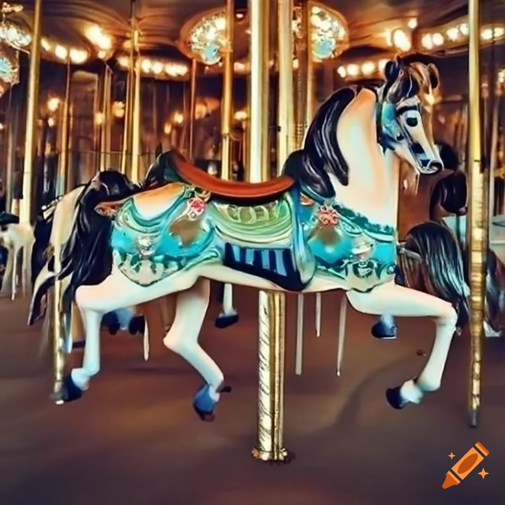 Carousel, beautiful carousel, fabulous carousel with horses on Craiyon