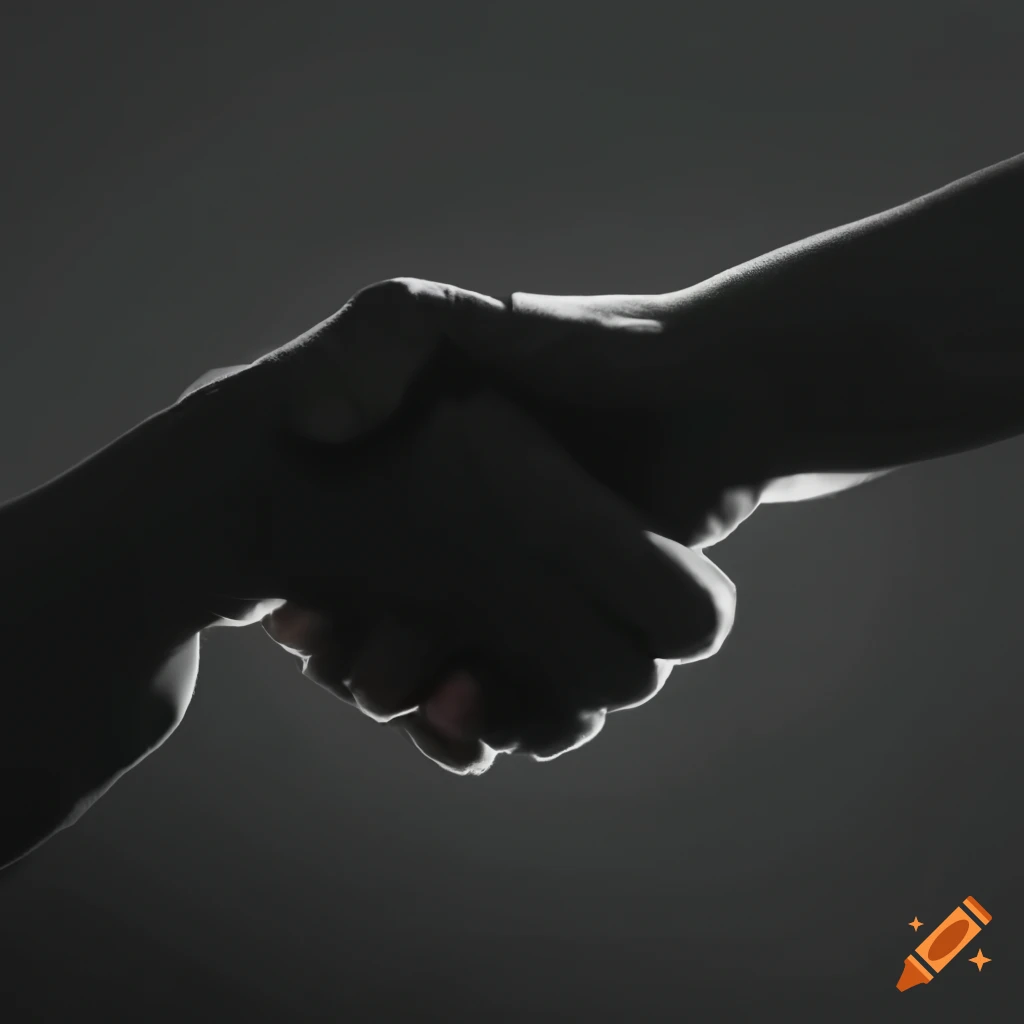 Shadow silhouette handshake