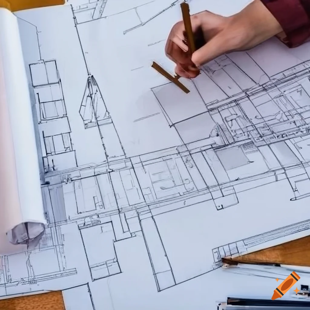 Blueprint showing detailed structural engineering plans for a multi ...