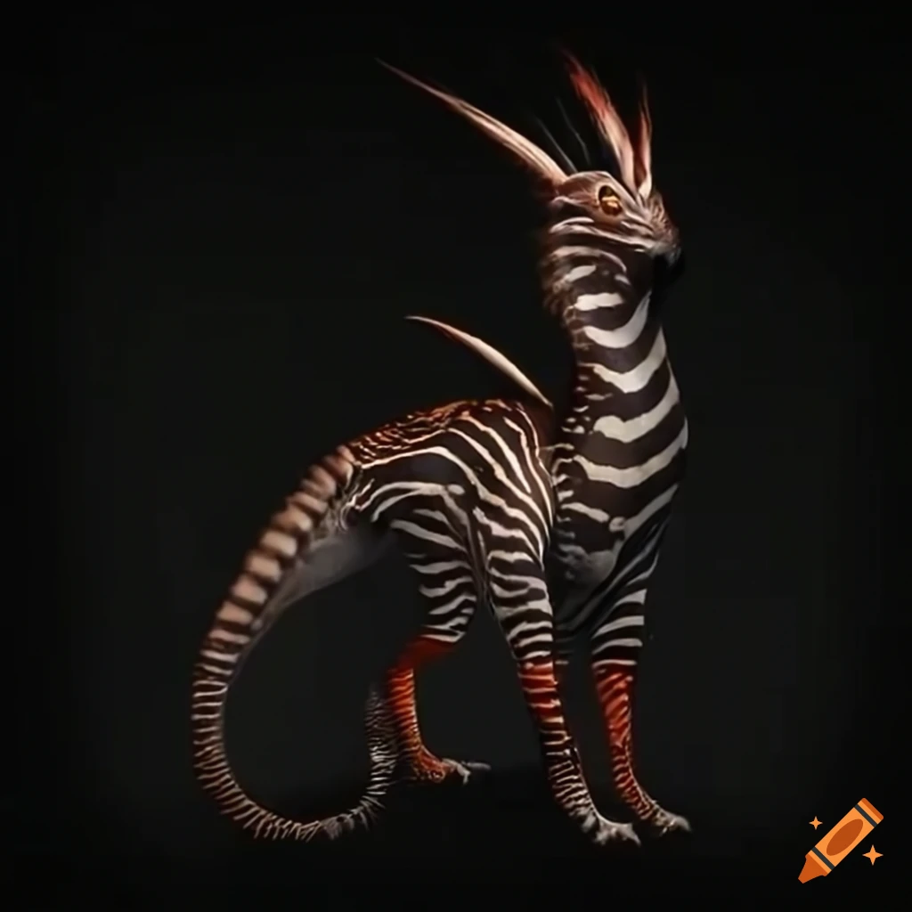 A fierce dragon-zebra hybrid on Craiyon