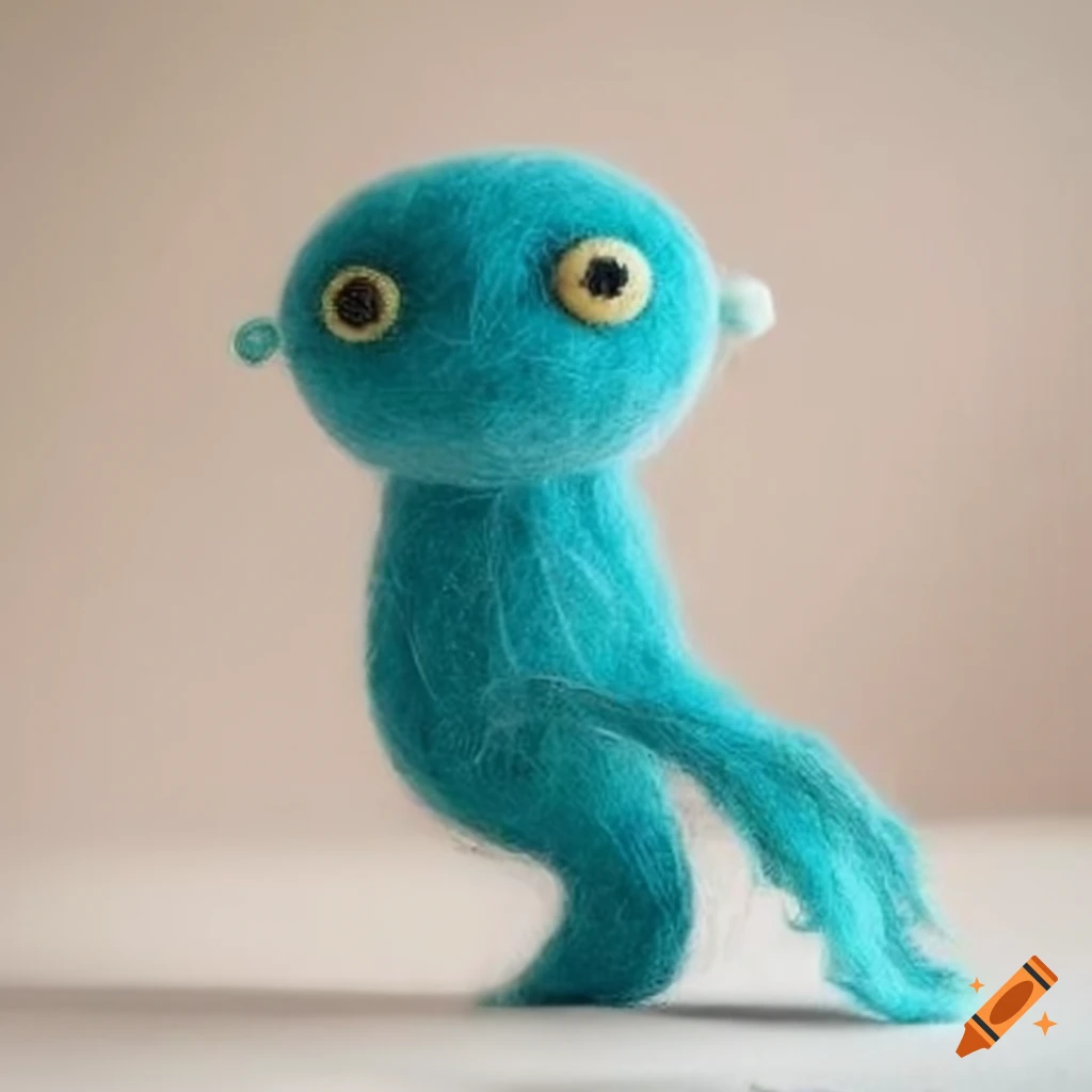 Water creatures made of felted wool