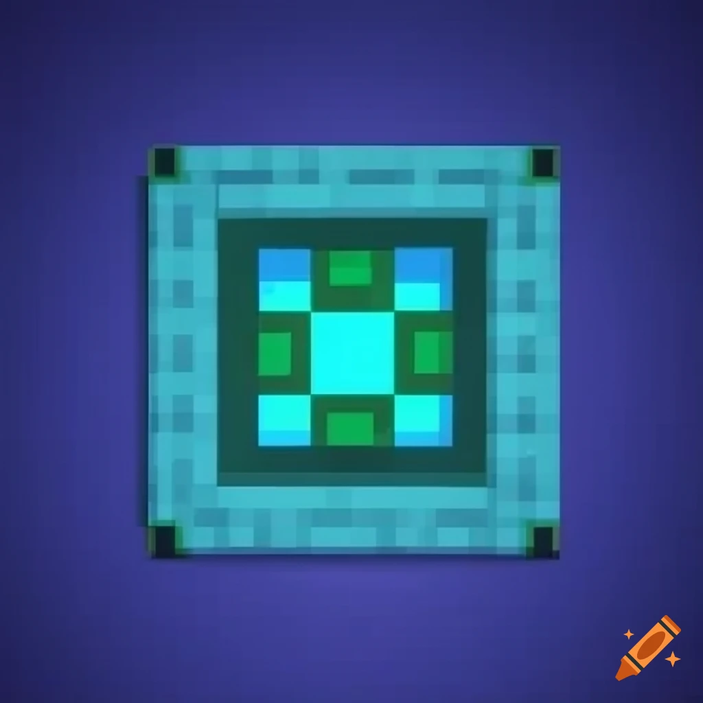 The logo features a square-shaped emblem, reminiscent of minecraft's ...