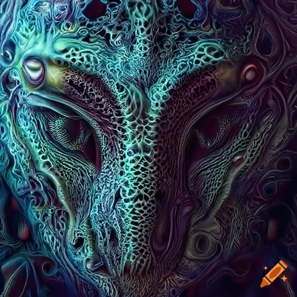 A mesmerizing alien creature with intricate patterns and unknown origin