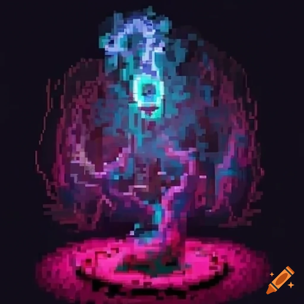 Pixelated spell effects on Craiyon