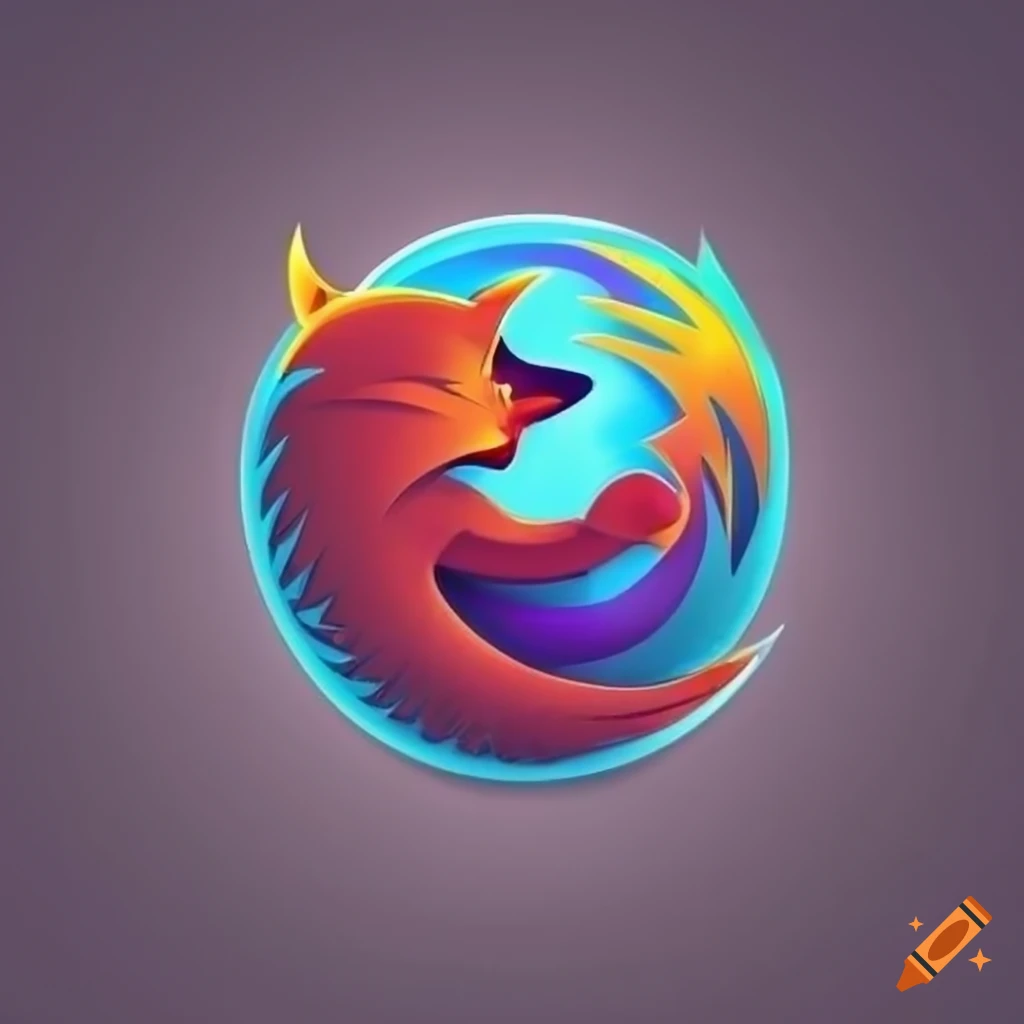 Drawing a logo, a red phoenix hug a purple ball, sample like firefox ...