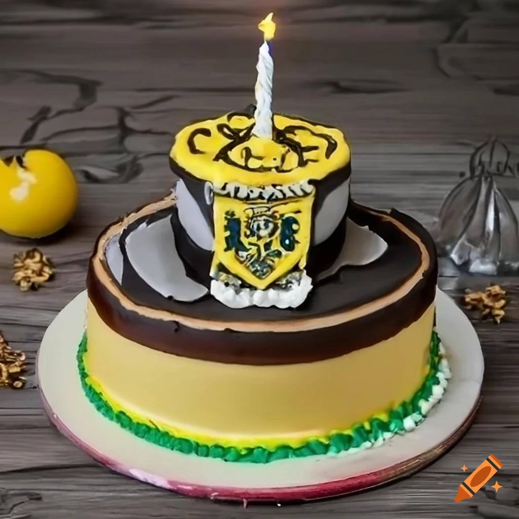 A magnificent birthday cake proudly sits on a table. it is shaped like ...