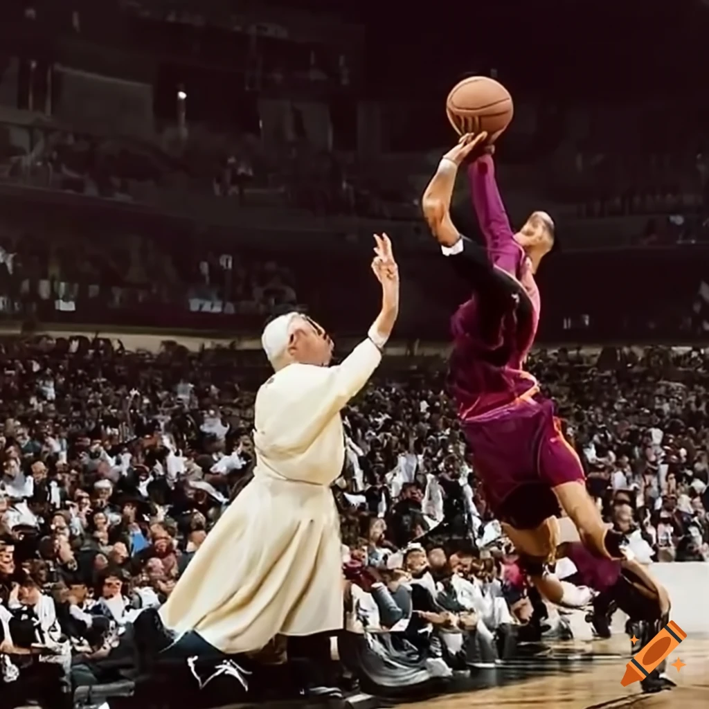 Pope francis playing basketball on Craiyon
