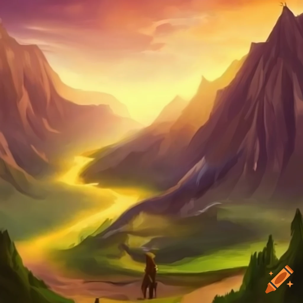 3 fantasy caricatures looking over a valley on Craiyon