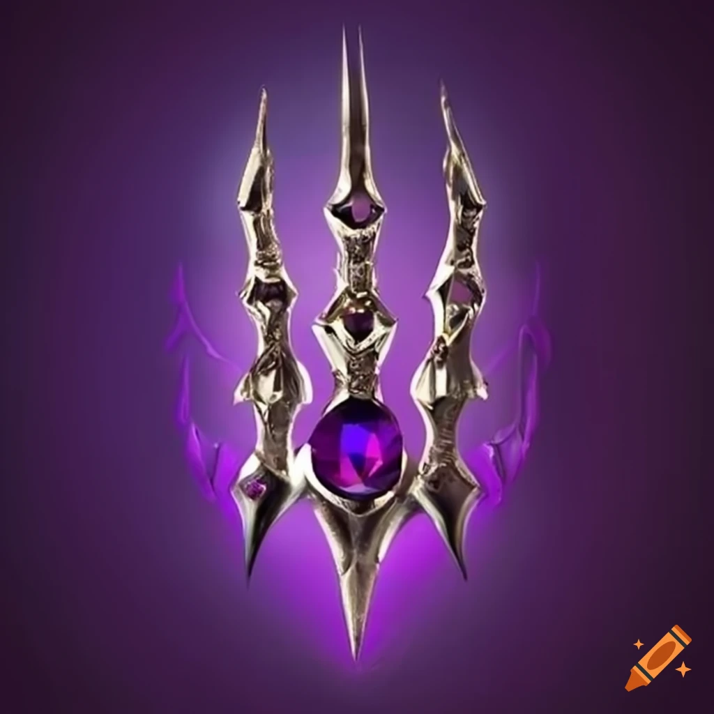 Insignia of claws with purple jewels on Craiyon