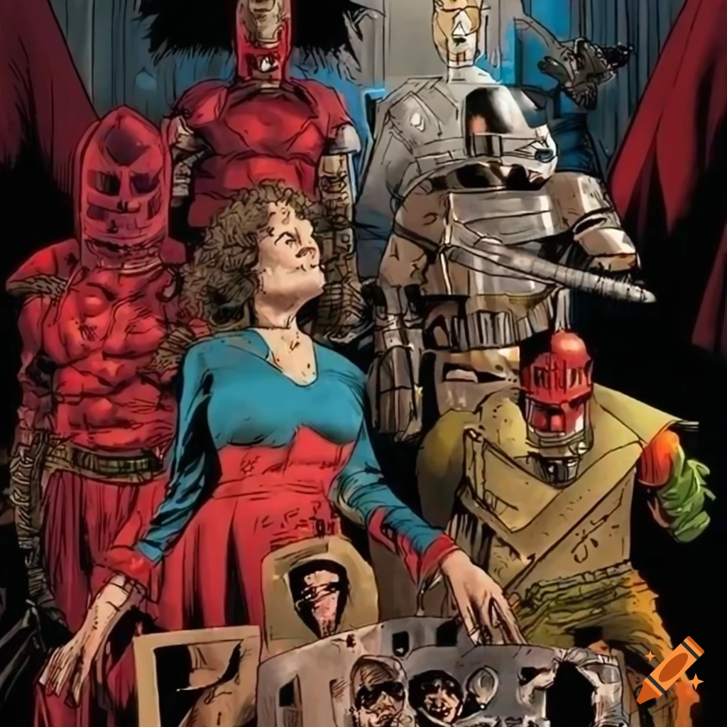Comic book style artwork inspired by Richard Case's Doom Patrol on Craiyon