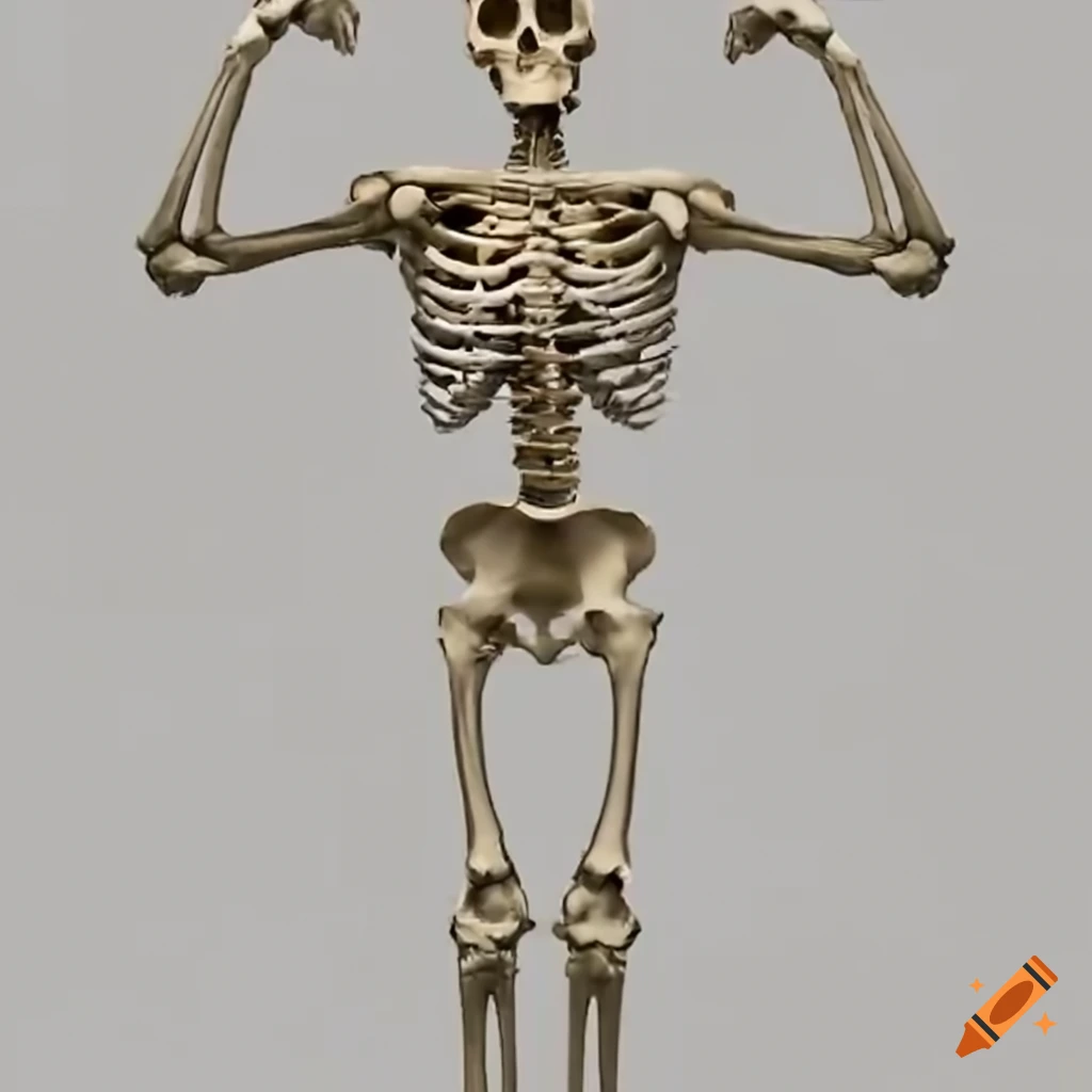 A skeleton flexing his biceps on Craiyon