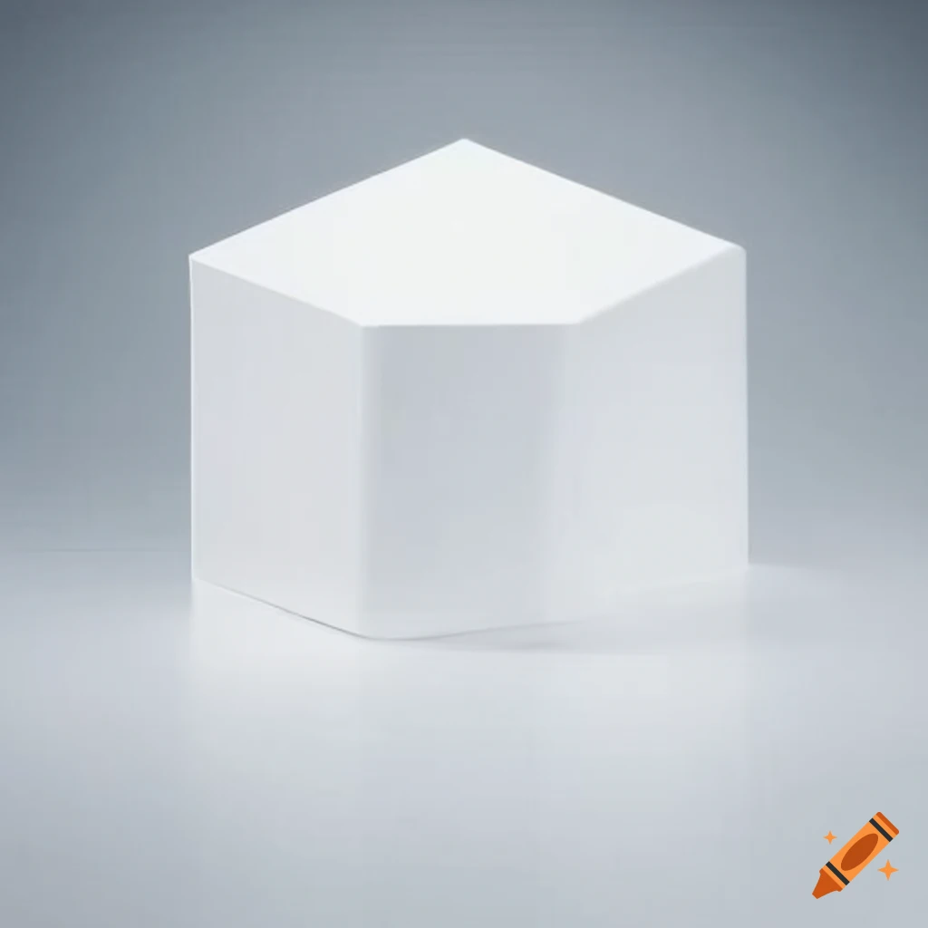 White cubic stand on Craiyon