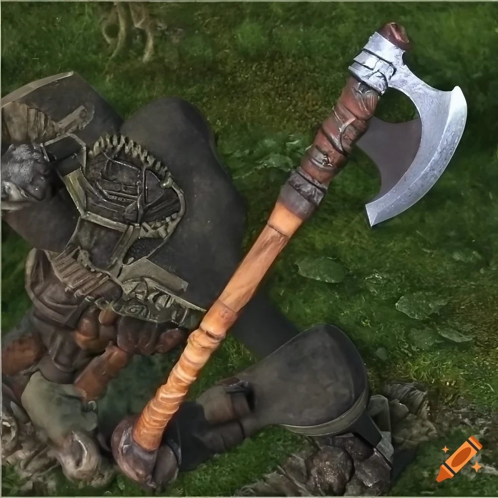 Orc's combat axe on Craiyon