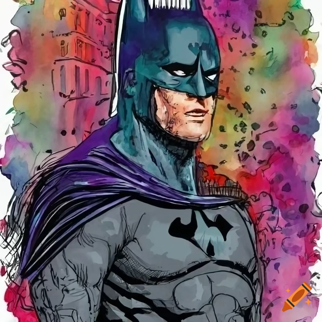 Draw a image of Batman In the city, draw type sketchbook, a image type ...