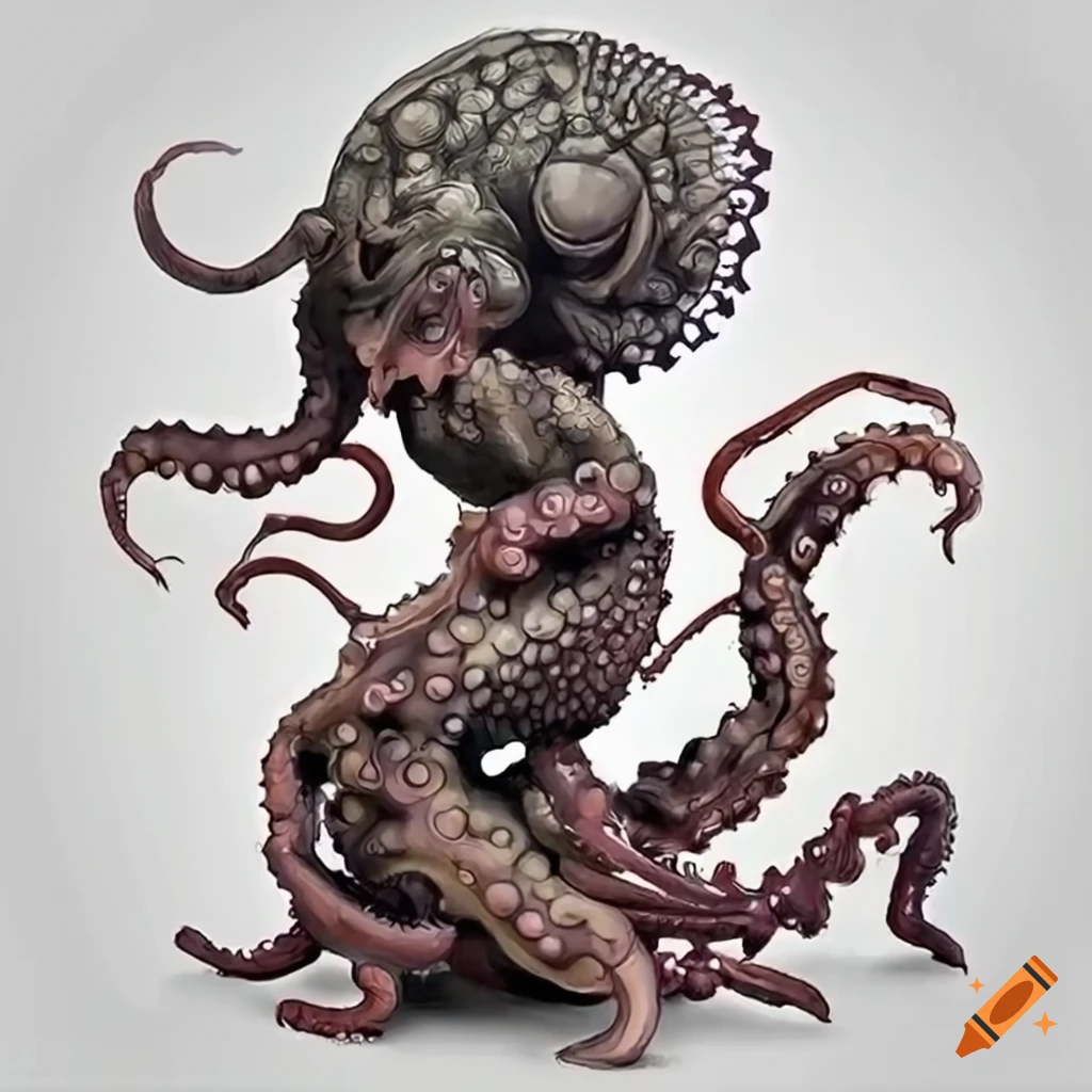 A mythical creature with octopus-like body and scorpion features on Craiyon
