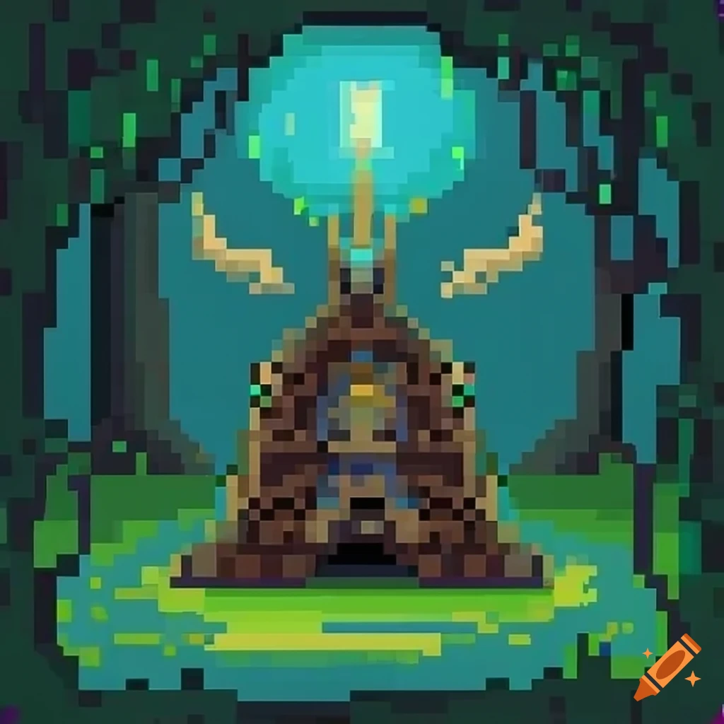 Pixel art summoning grounds on Craiyon