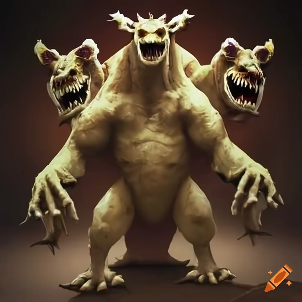 Three-headed monster on Craiyon