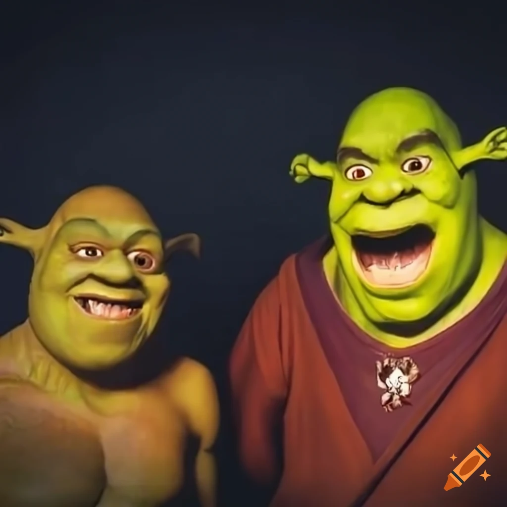 San goku and shrek on Craiyon