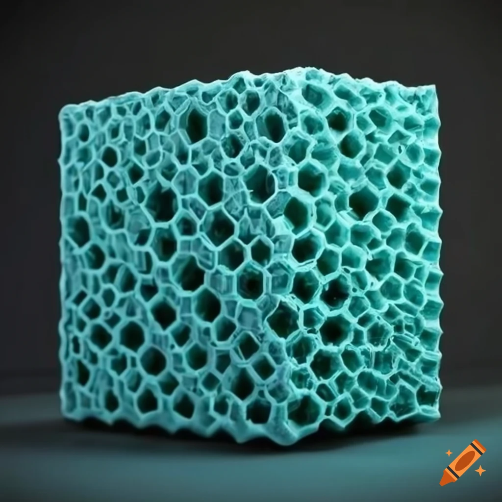 Small irregular organic voronoi honeycomb foam case in rectangular square shape with screen ...