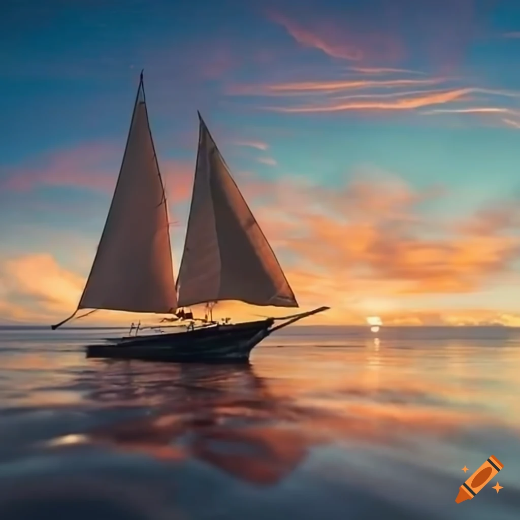 Alex and captain jack sailing towards the mysterious island, their boat ...