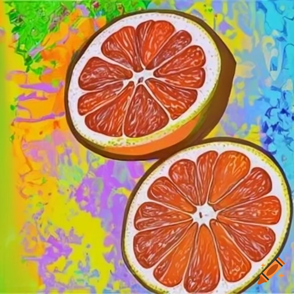Pop art ethnic manga sci-fi citrus fruits in Sky Blue: #87CEEB Light ...