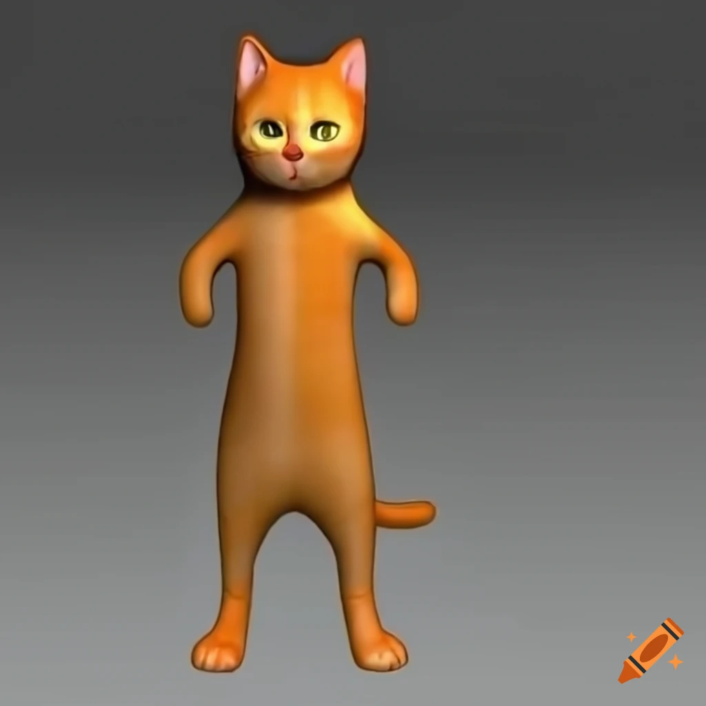3d animated orange cat
