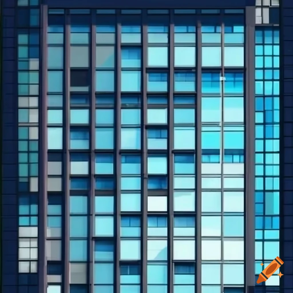 Pixel building with windows for eyes