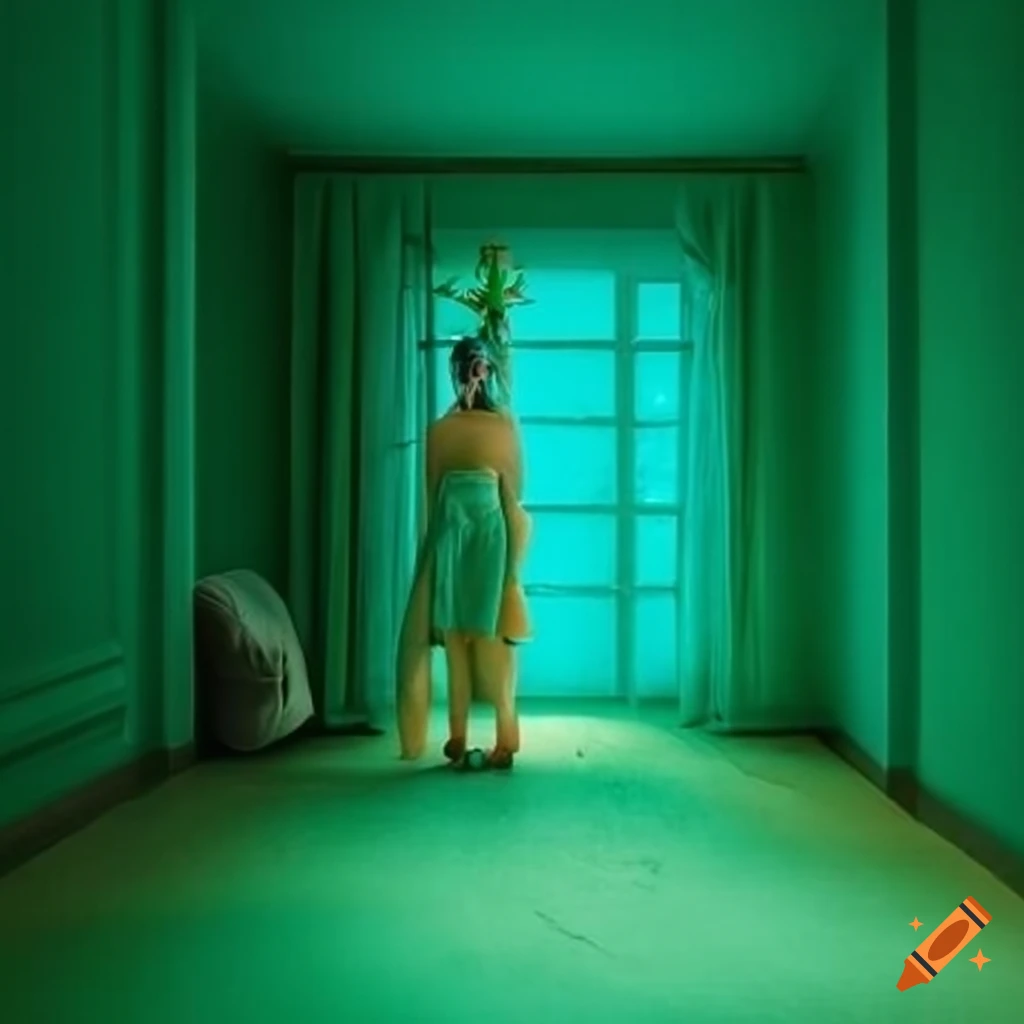 Childroom pistacho green pastel color interior on Craiyon