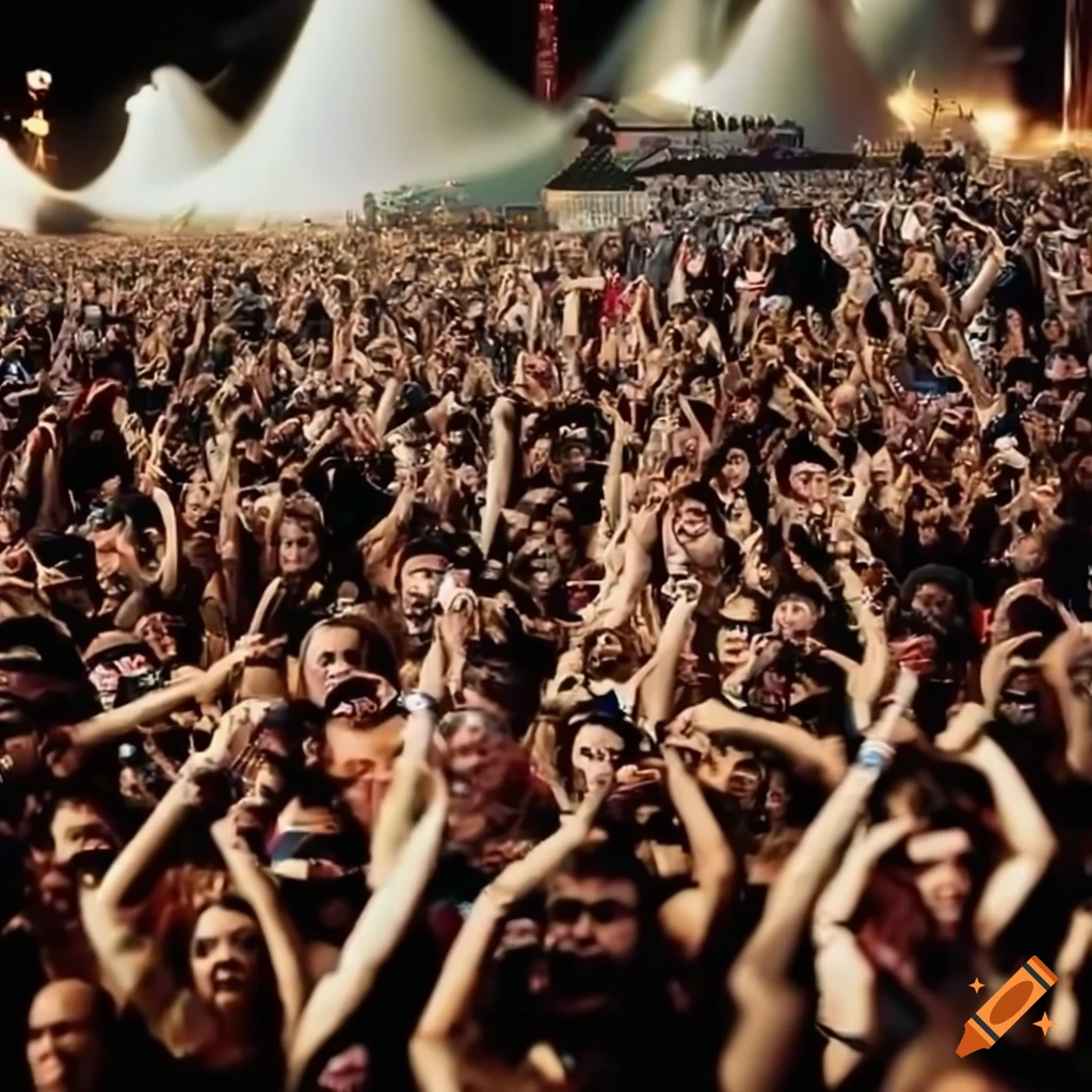 Image of concert stage fans during the daytime