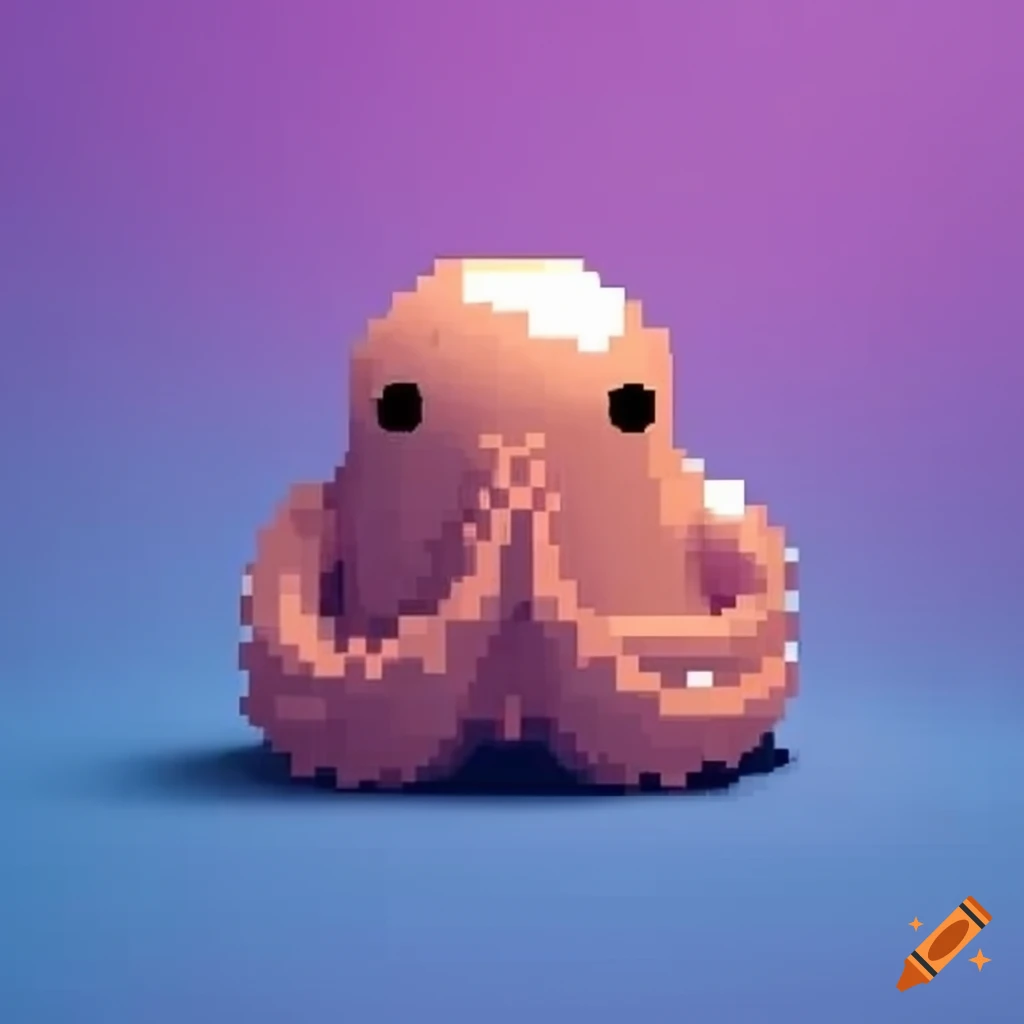 Pixel monster blob on Craiyon