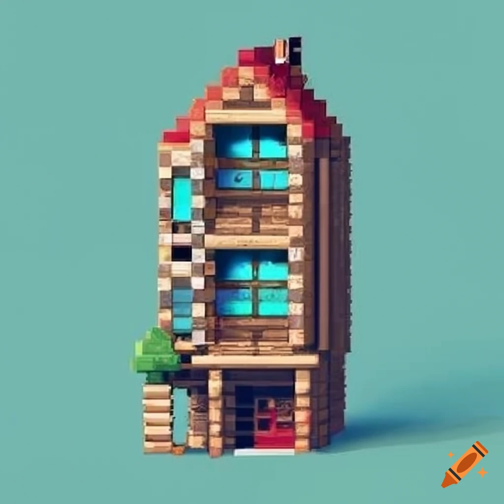 Pixel house with legs