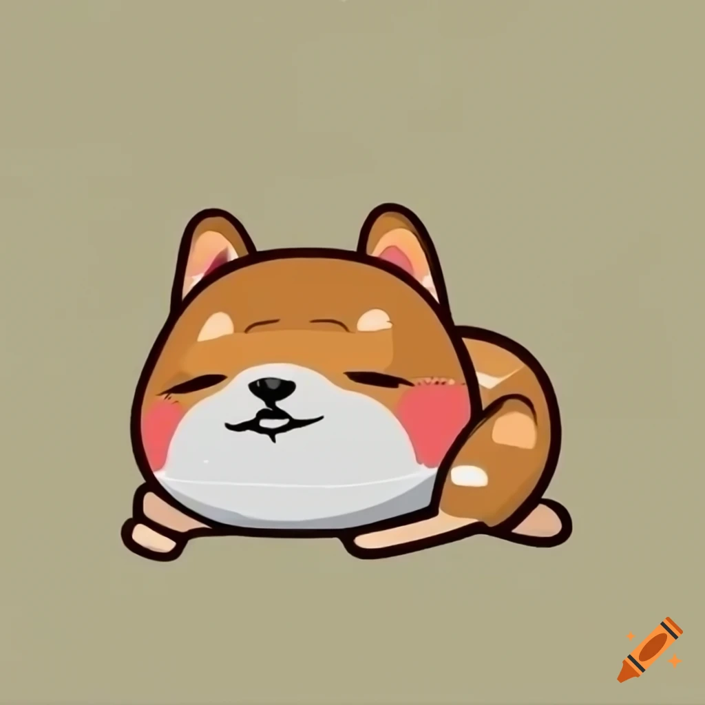 Shiba who is sleeping chibi