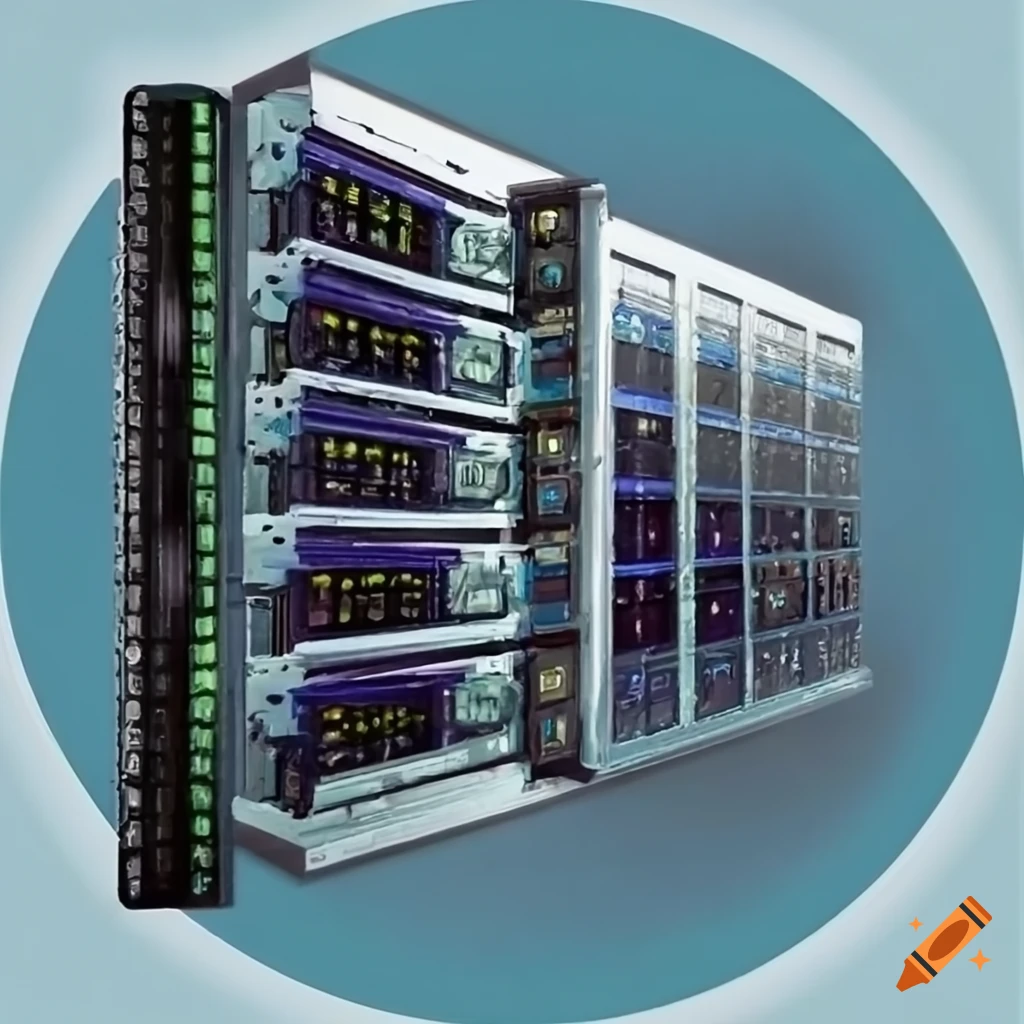 Cloud computing with servers in a sci-fi painting on Craiyon