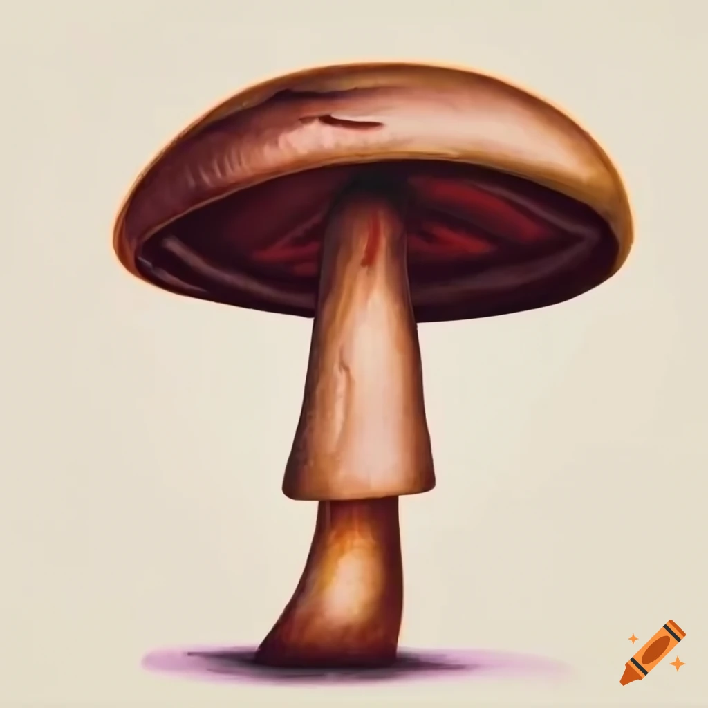 Edible mushroom drawing on a clean white background
