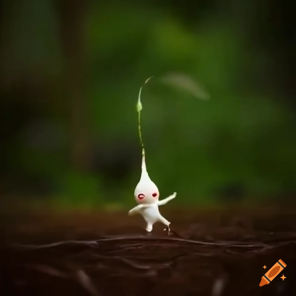 Cute pikmin walking around in the rain