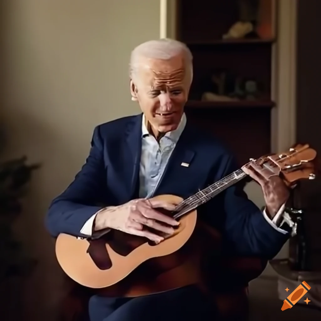 Joe biden playing the ukulele like colleen ballinger