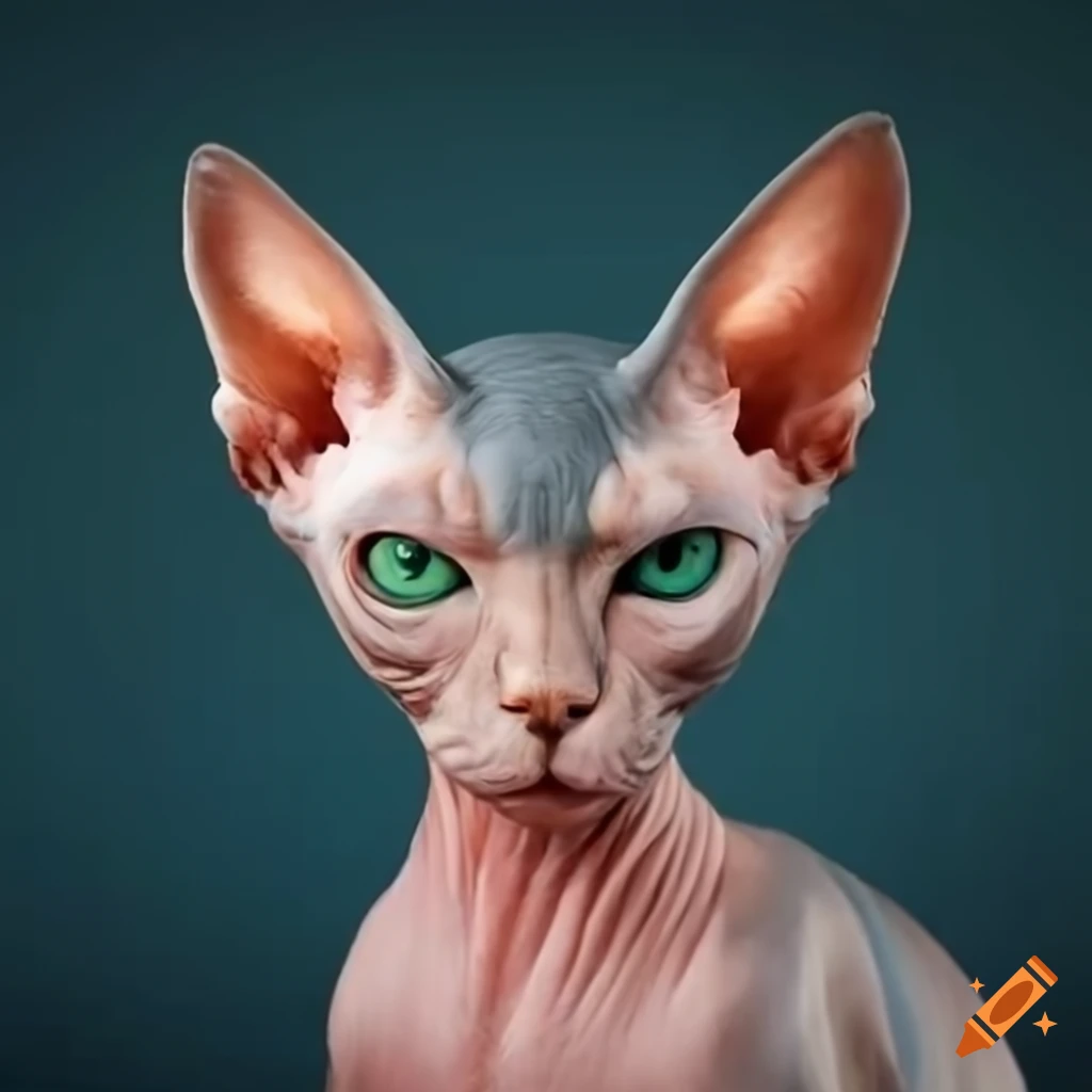 Realistic sphynx cat high definition quality true on Craiyon