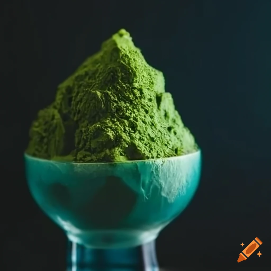A refreshing wave in a sea of vibrant green matcha tea on Craiyon