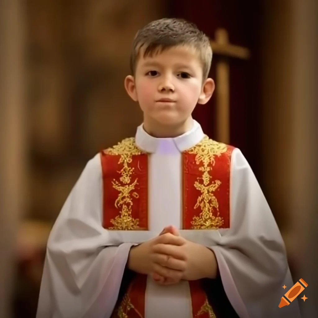 Altar boy in church on Craiyon