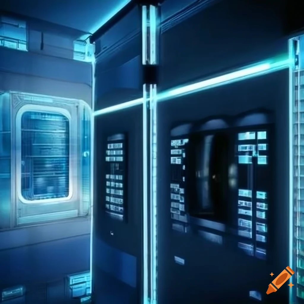 Vibrant looking bank vault with high tech security