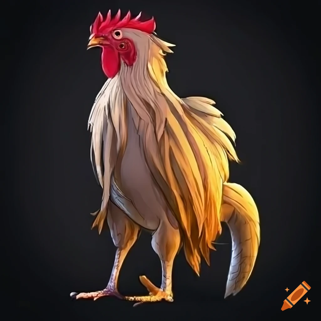 Anthropomorphic midevil rooster on Craiyon