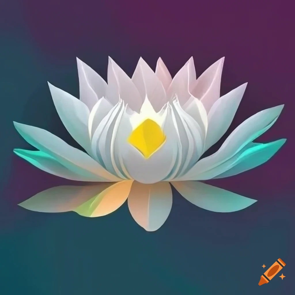 Minimalist white lotus design