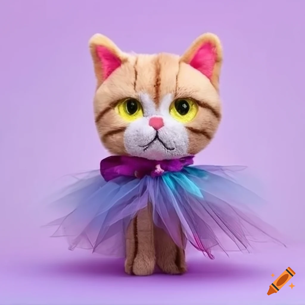 Plush cat in a tutu