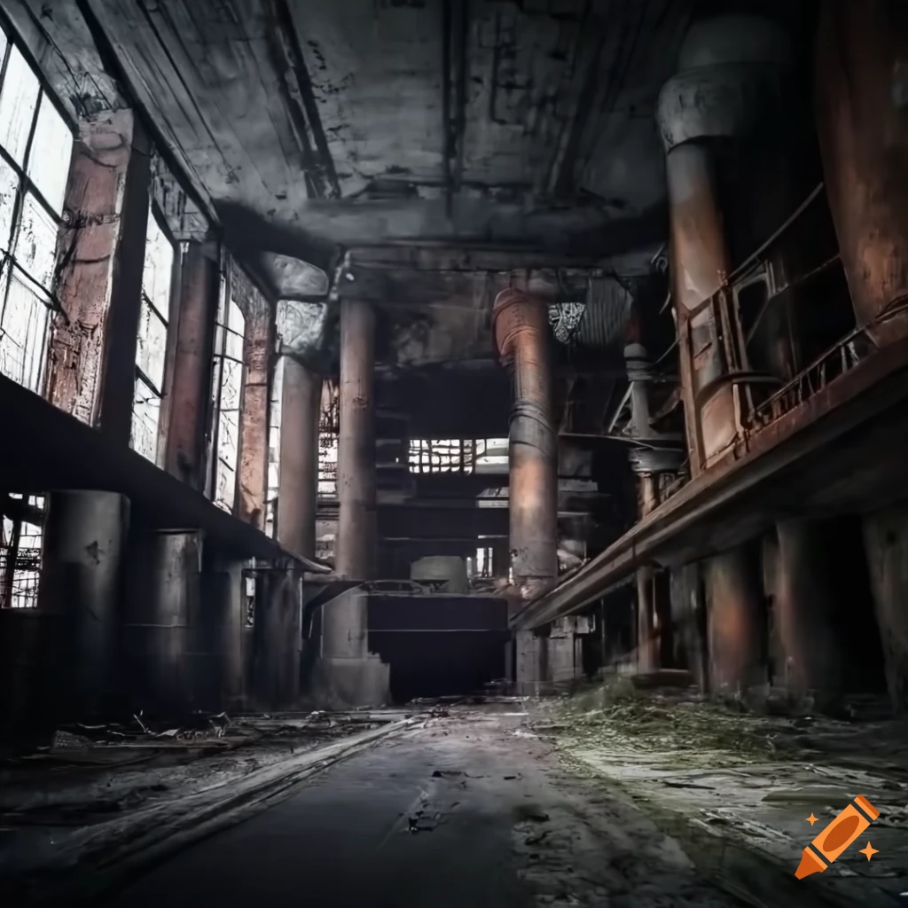 Abandoned Factory Interior Dark