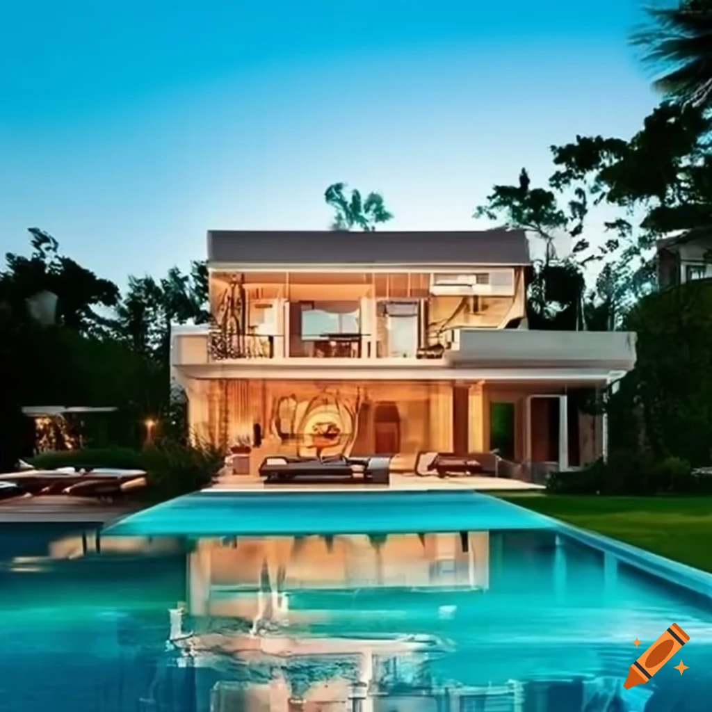 Luxury villa from front