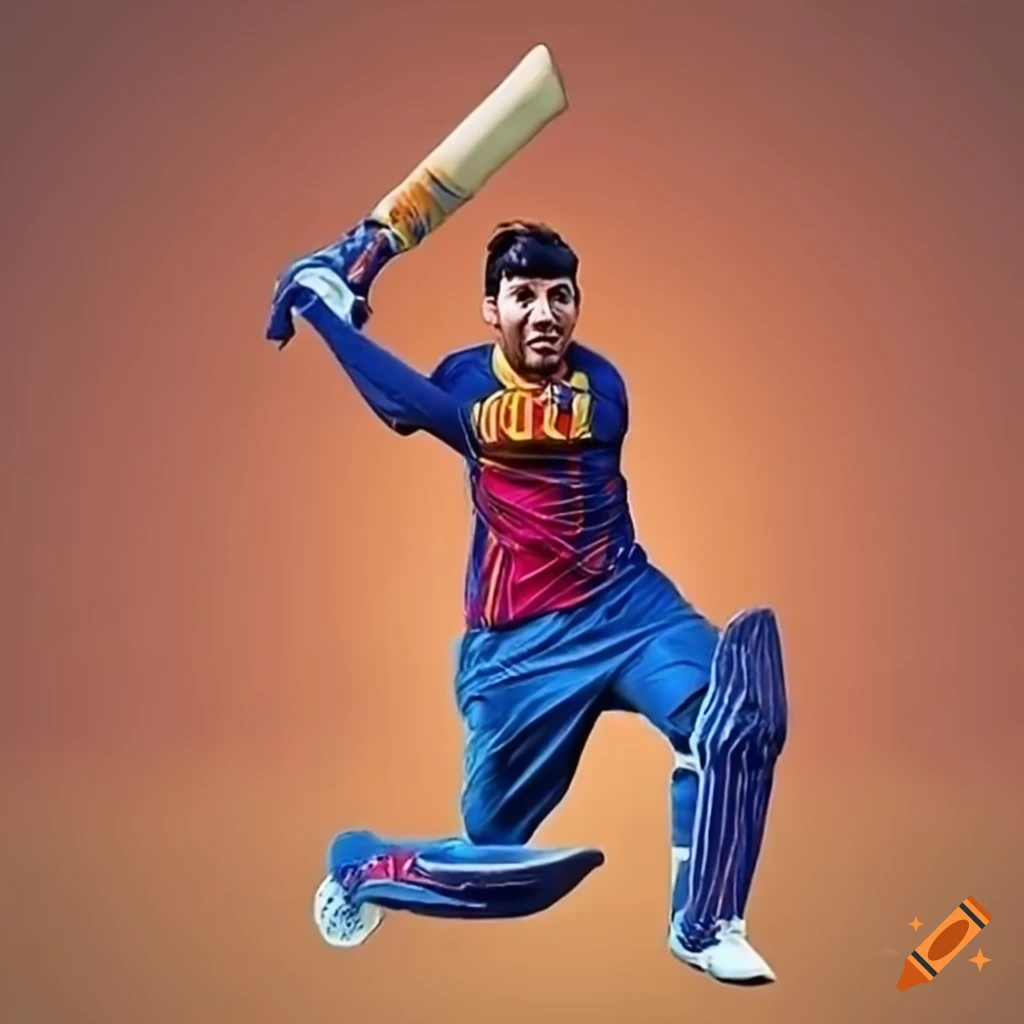 Lionel messi playing cricket on Craiyon