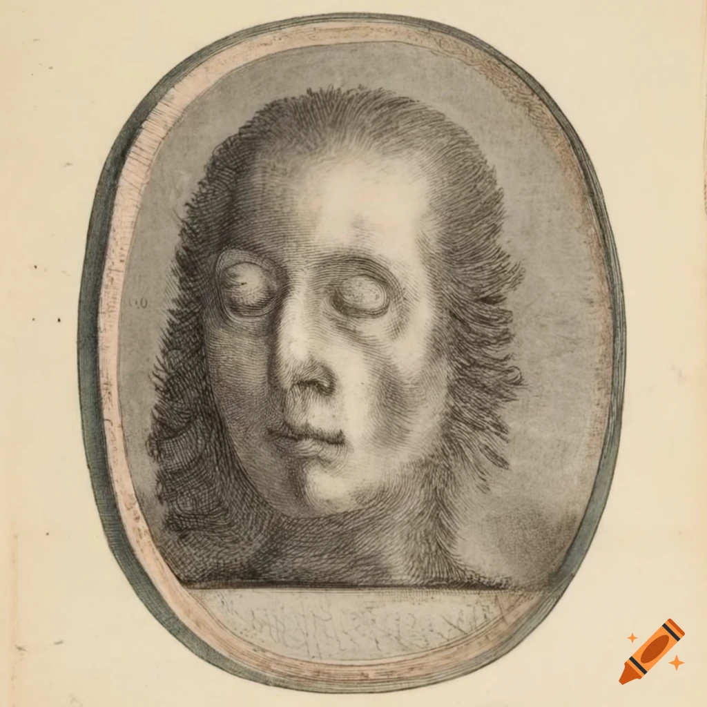 18th century etching of closed eyes