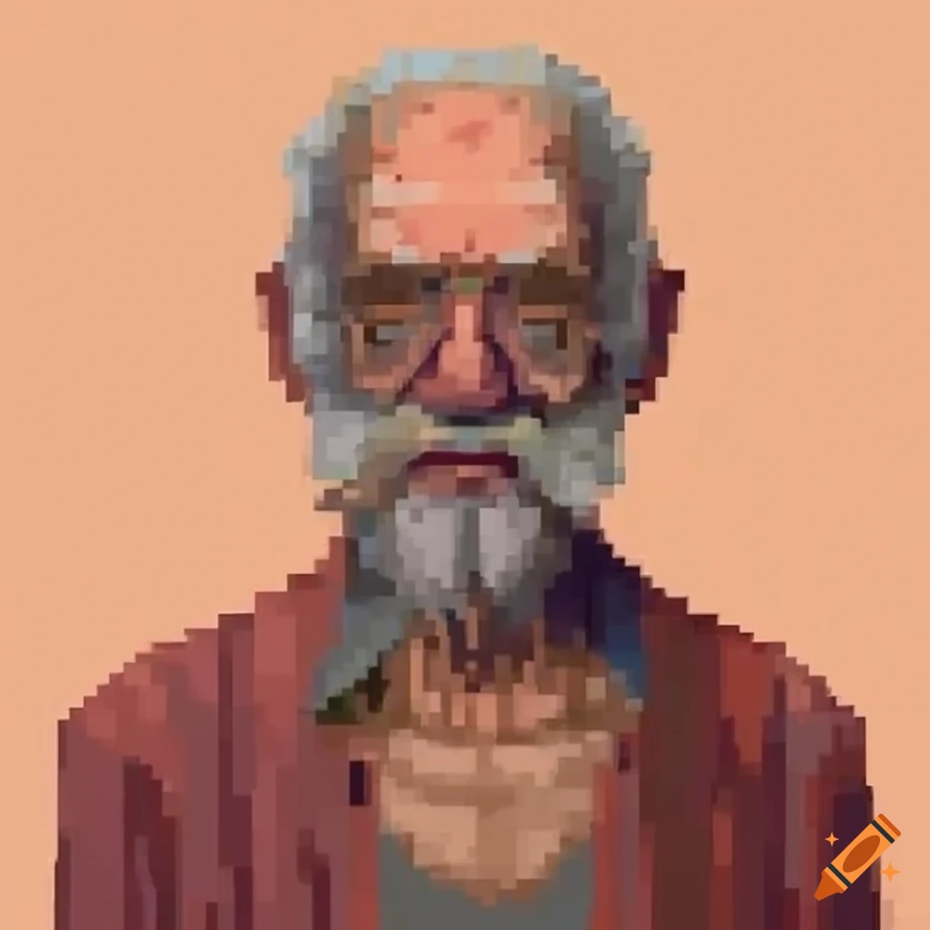 Pixel old man on Craiyon